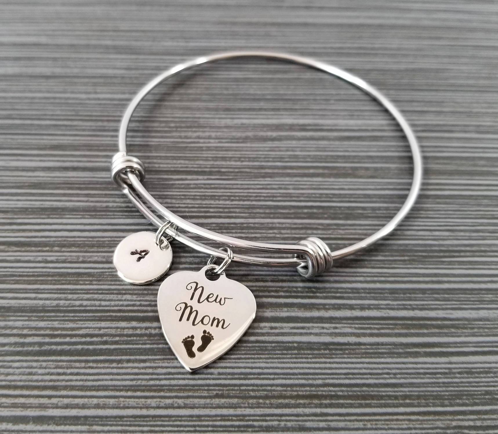 New Mom Bangle New Mother Bracelet Expandable Charm | Etsy