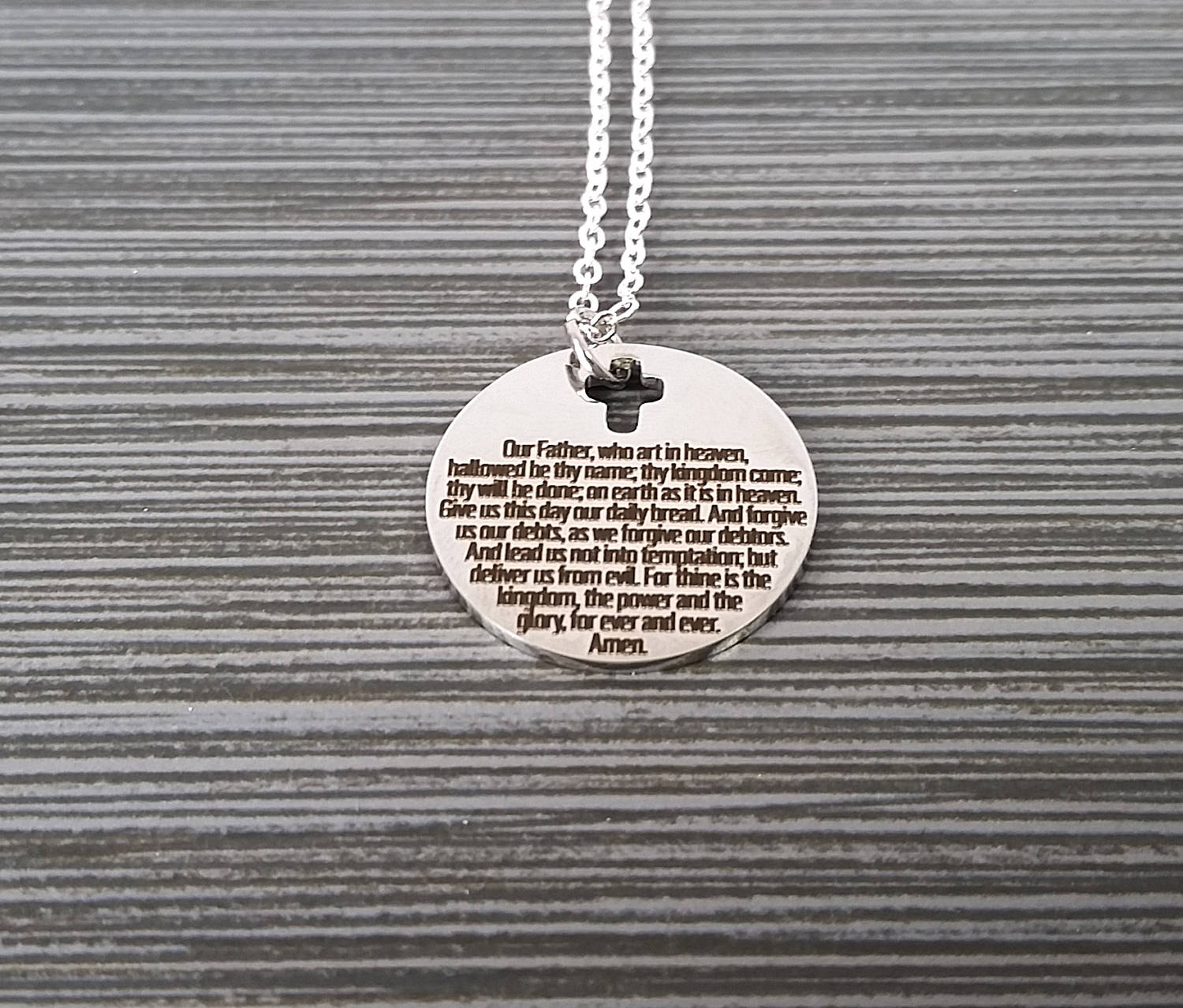 The Lord's Prayer Necklace Our Father Who Art in Heaven | Etsy