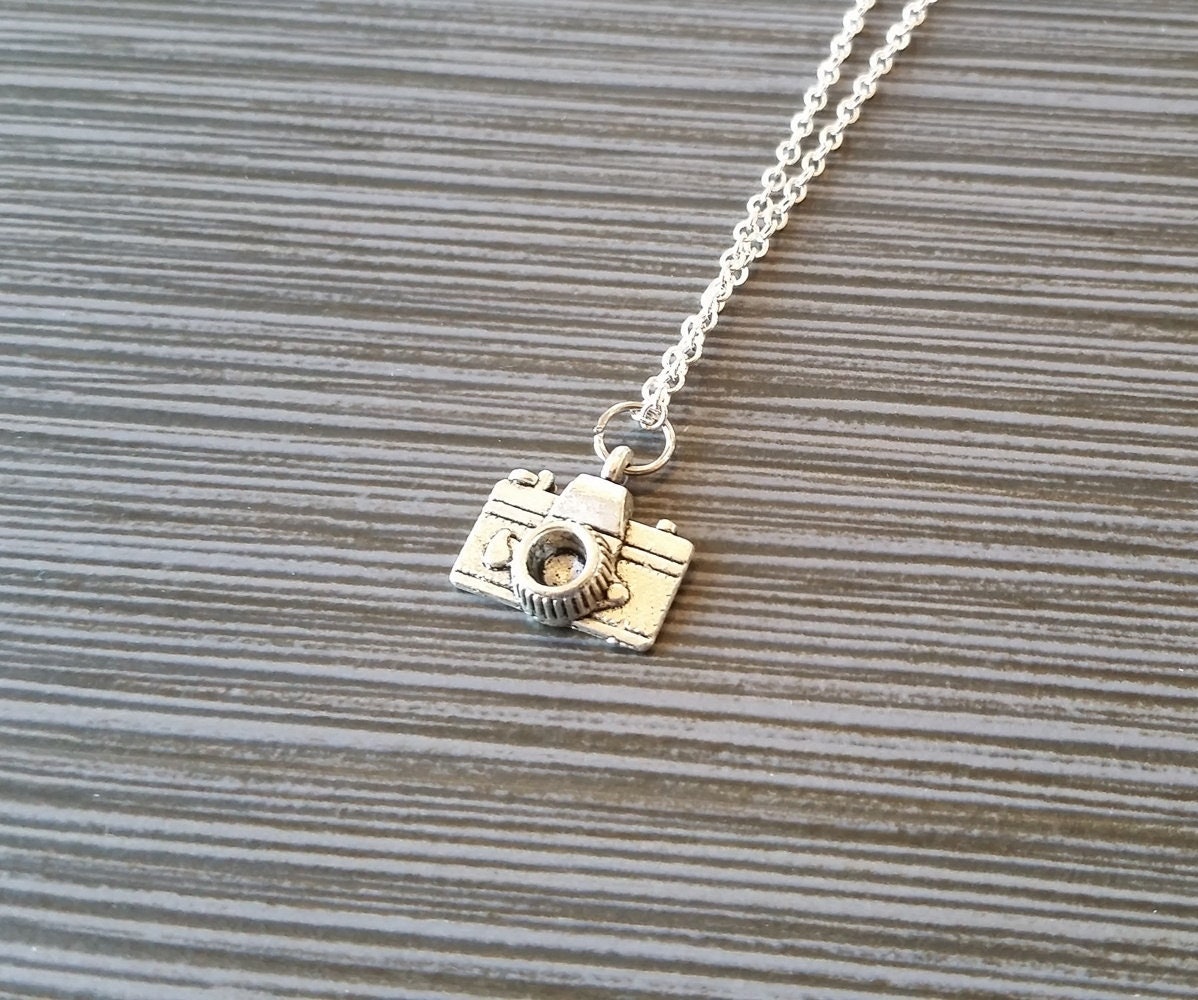 Silver Camera Necklace Camera Charm Necklace Personalized | Etsy