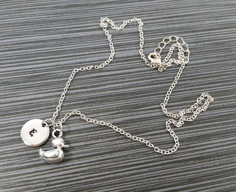 Silver Rubber Duck Necklace Ducky Charm Pendant - Etsy