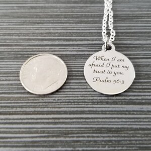 Psalm 56:3 Necklace - Religious Necklace - Cross Necklace - Christian ...