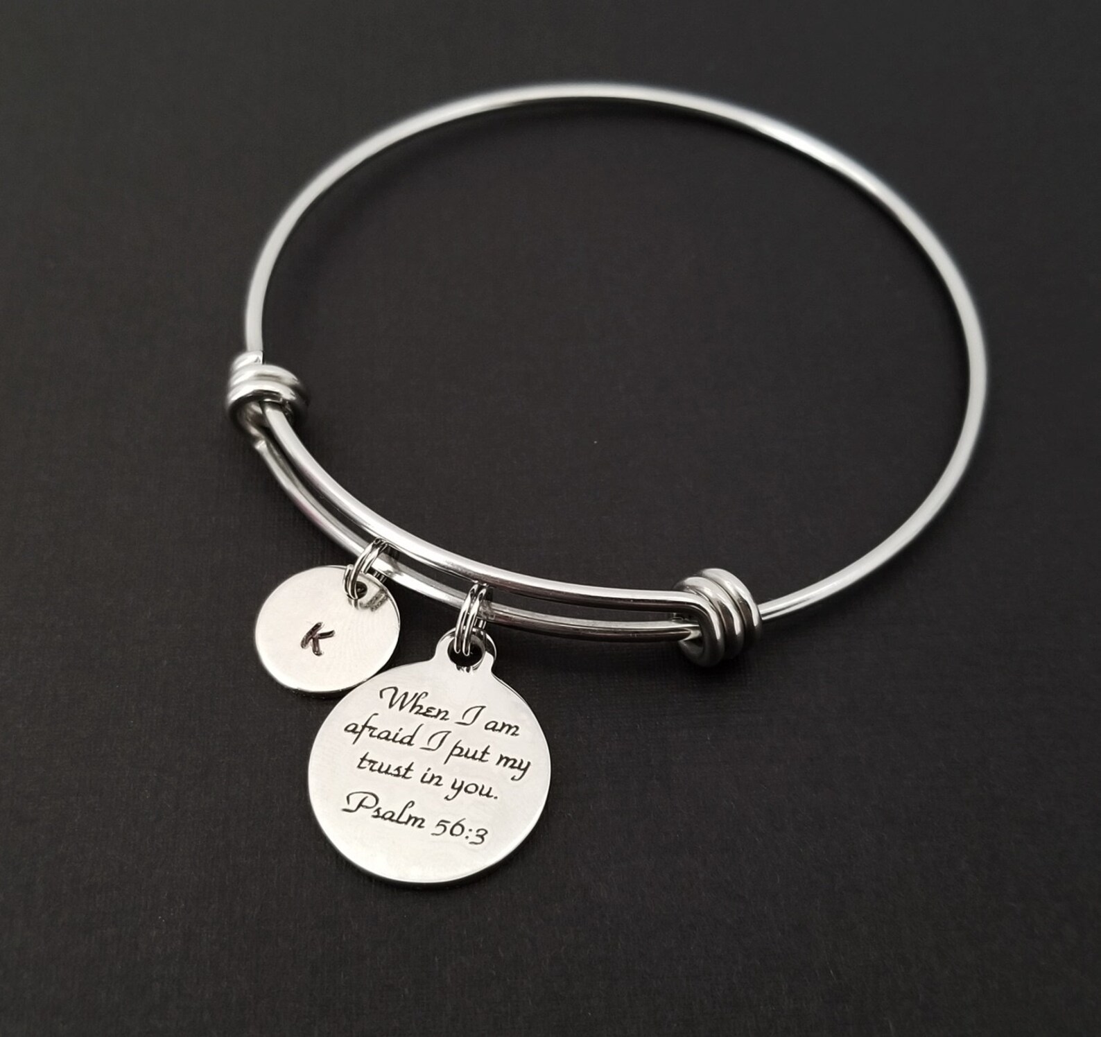 Trust in God Bracelet Christian Bangle Bible Verse Charm Bracelet ...
