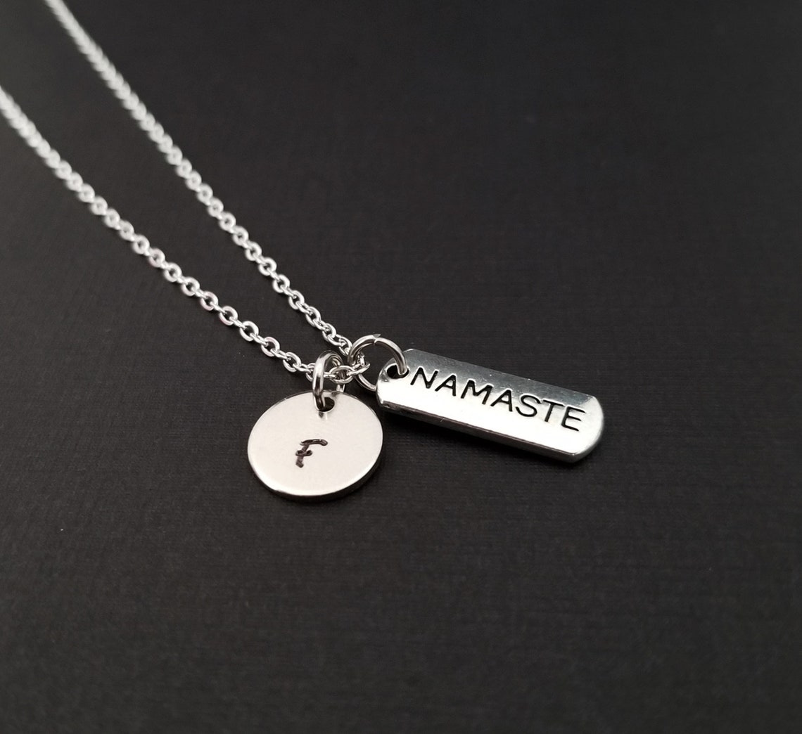 Silver Namaste Necklace - Inspirational Jewelry - Personalized Necklace ...