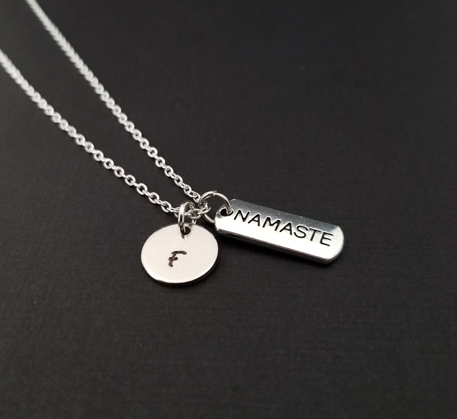 Silver Namaste Necklace - Inspirational Jewelry - Personalized Necklace ...