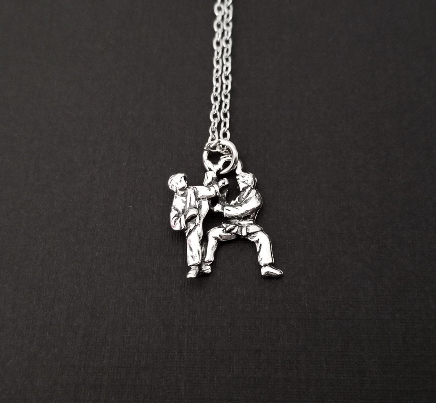 Silver Karate Necklace Martial Arts Necklace Personalized - Etsy