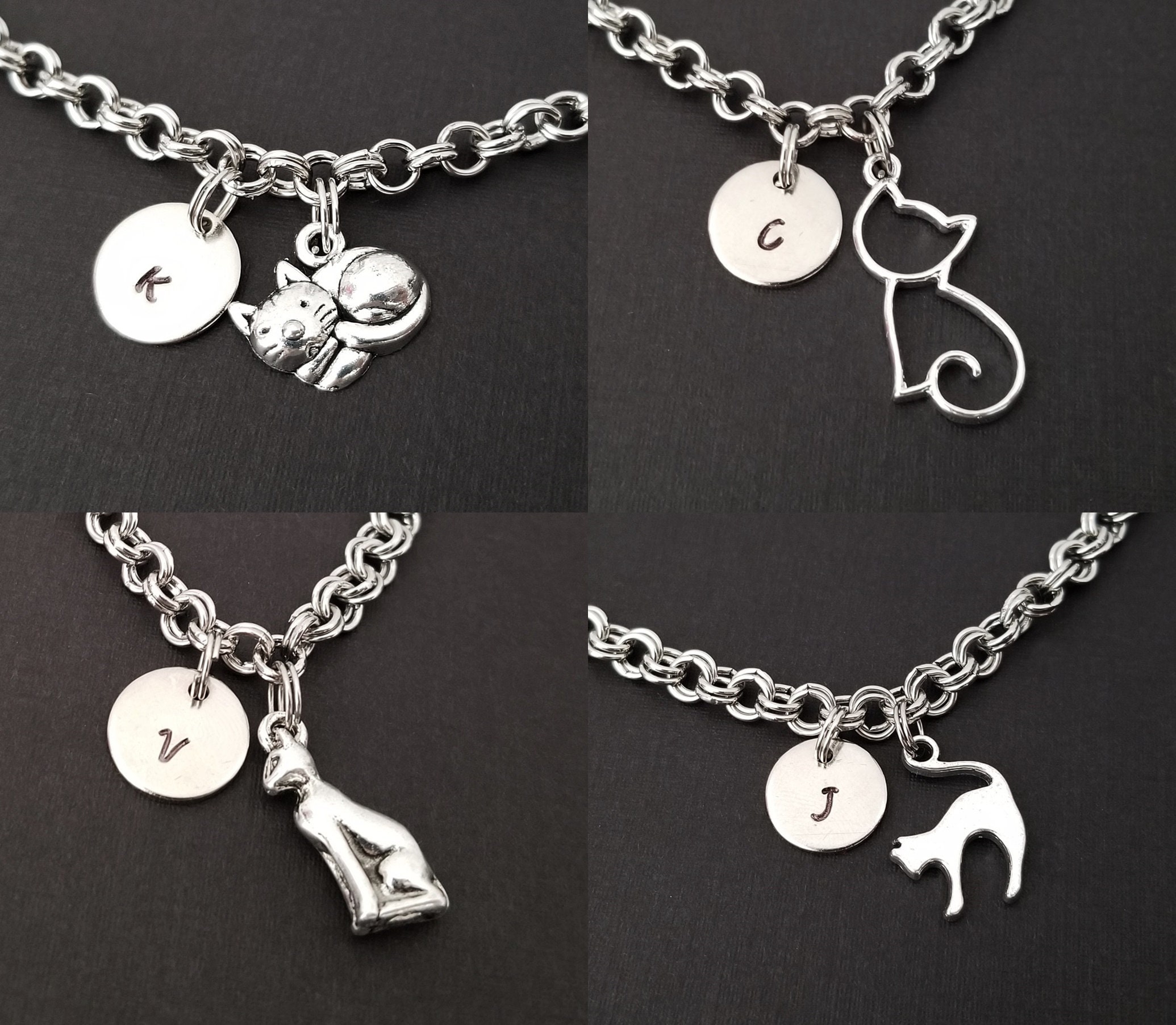 Cat Bracelet Cat Charm Bracelet Gift for Cat Lover | Etsy