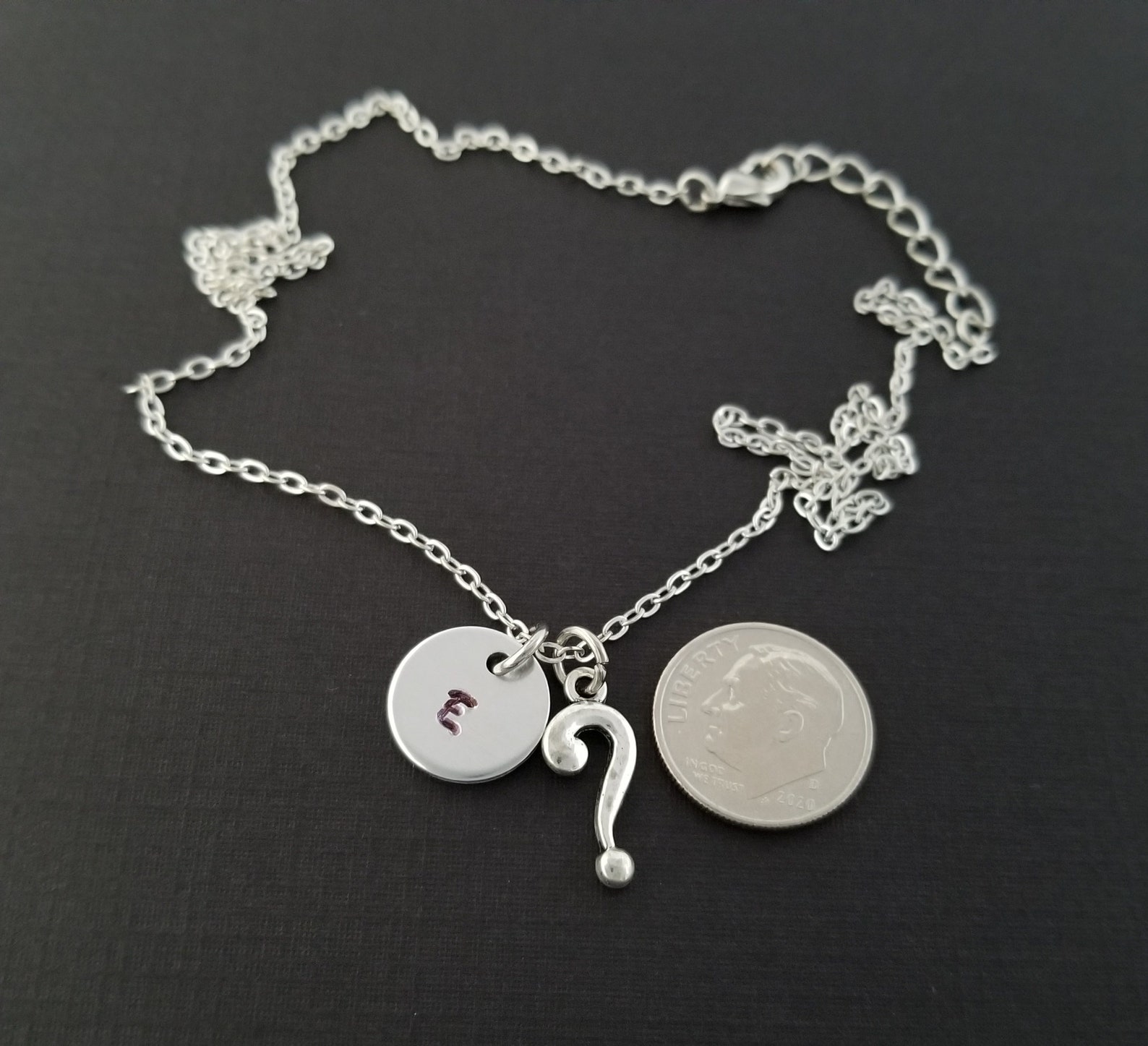 Question Mark Necklace Question Pendant Personalized - Etsy