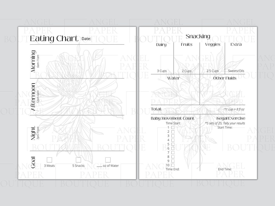 Printable Pregnancy Eating Chart Daily Eating Chart for Pregnancy ...