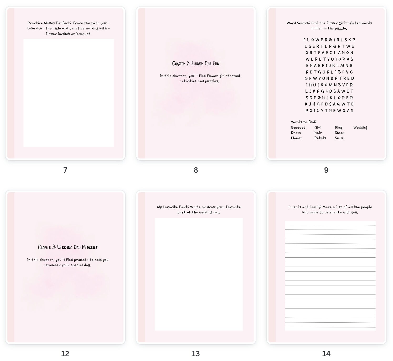 Flower Girl Adventure Book and Journal, PDF, Flower Girl Activity Book ...