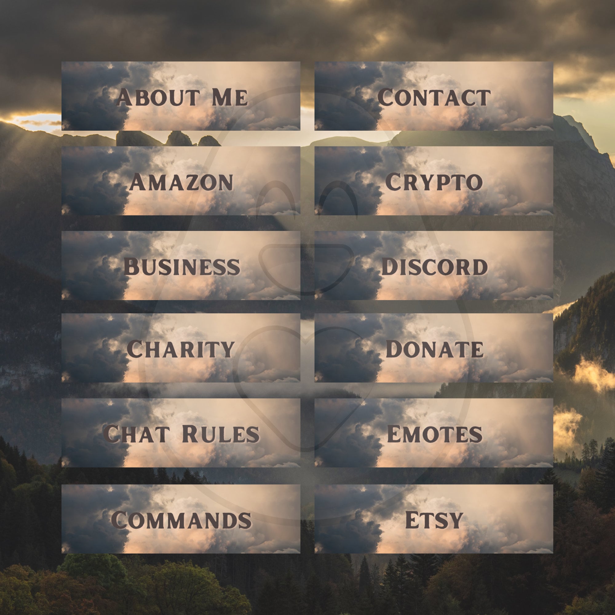 50 Moody Cloud Twitch Panels Adventure Motivational Dramatic Twitch ...
