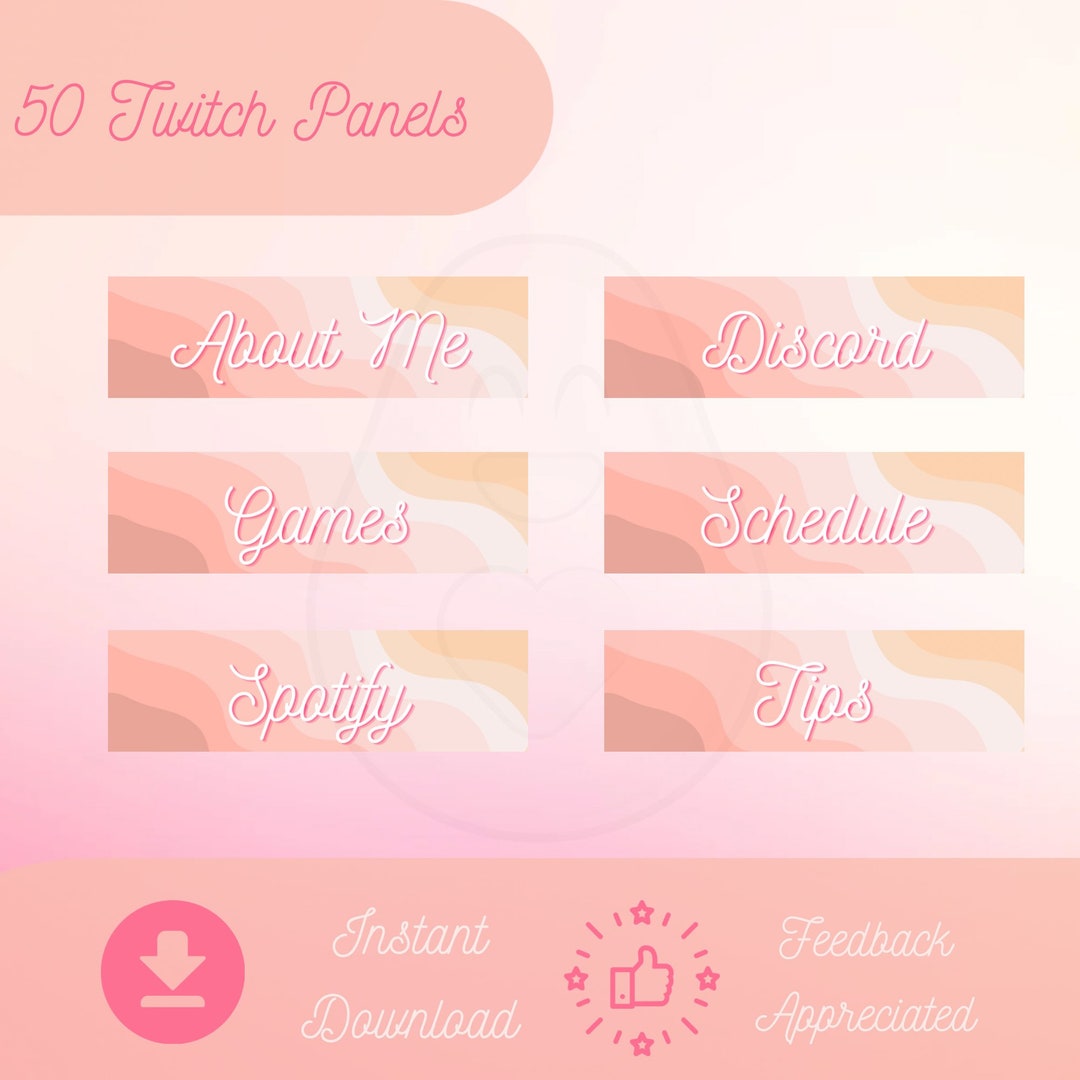 50 Twitch Panels - Pink Cute Design - Etsy