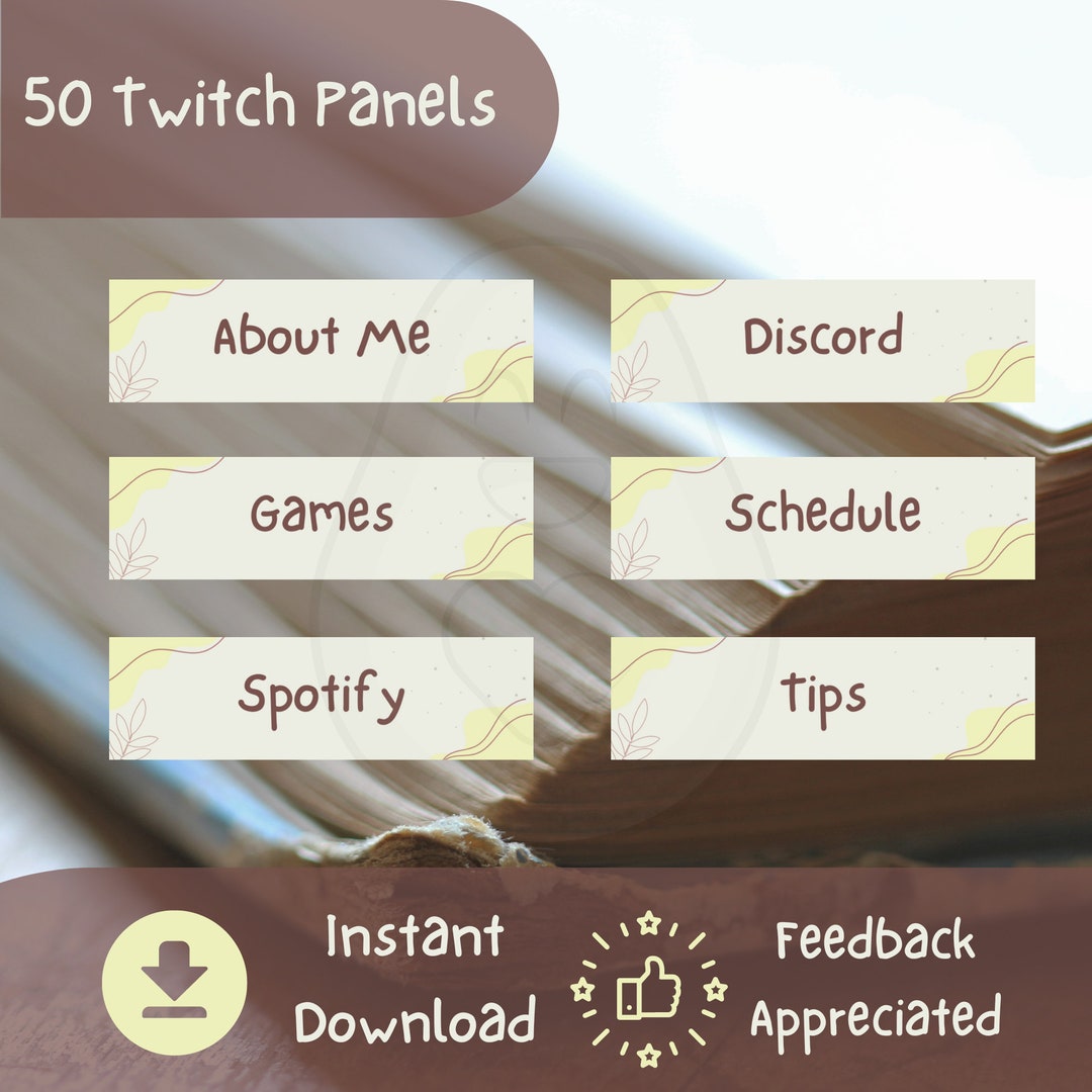 50 Cute Yellow Twitch Panels Storybook Handwriting Unique Twitch Bundle ...
