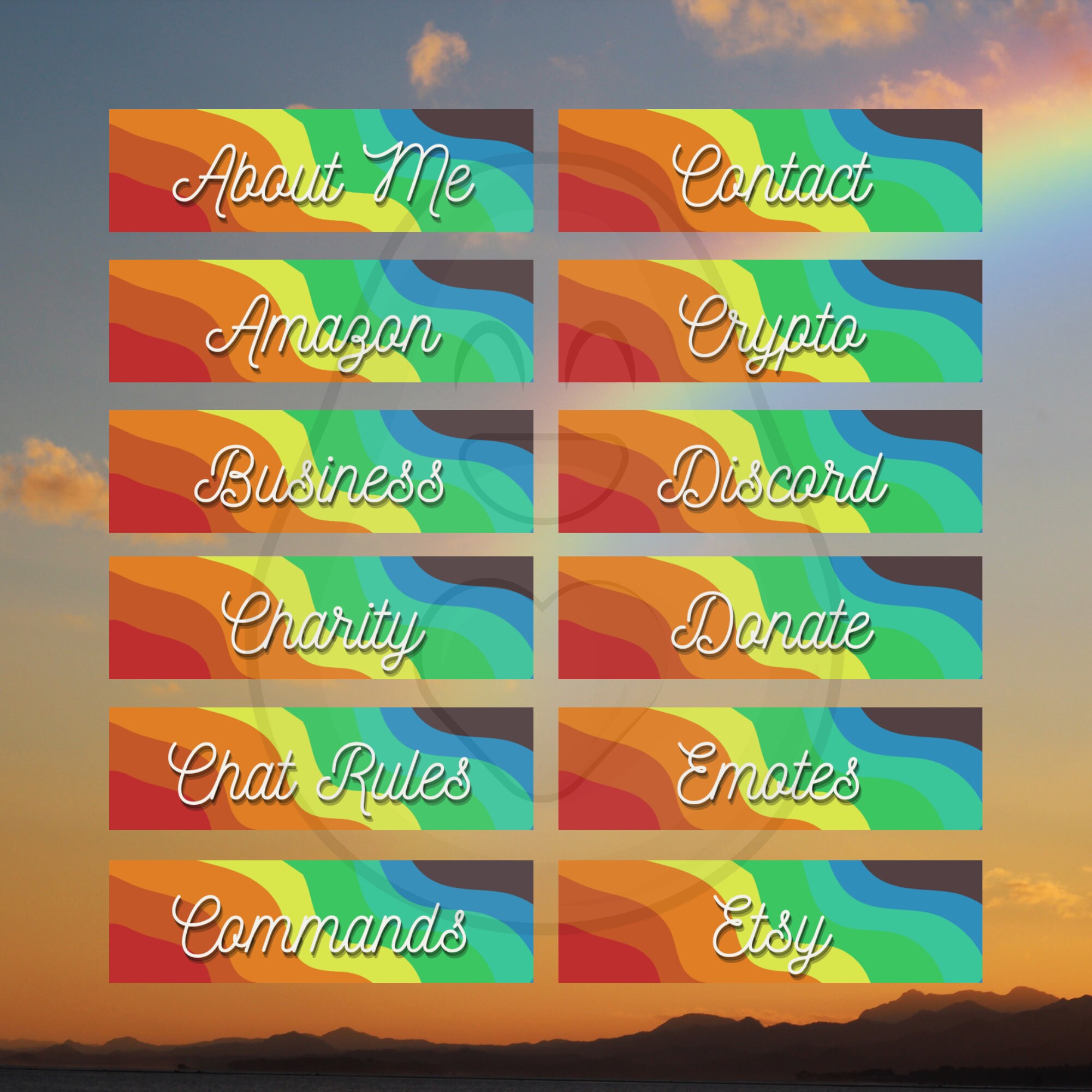 50 Rainbow Geometric Twitch Panels With Handwriting LGBTQ Pride ...
