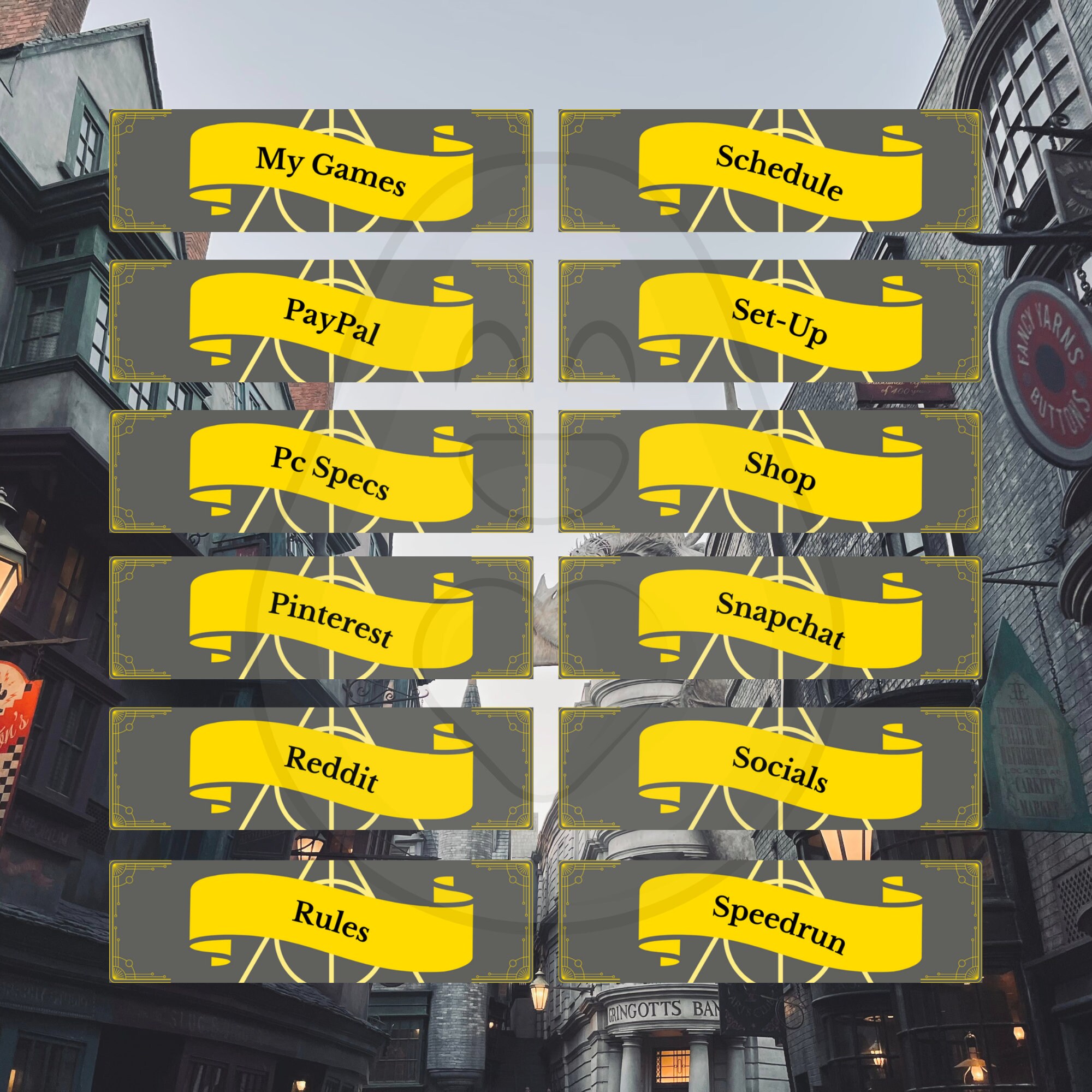 50 Yellow and Black Wizard Twitch Panels | Magic School | Twitch Bundle ...