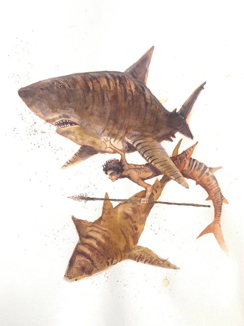 Mermaid Sunfish Watercolor Art Print, Signed Fine Art Print, 11x14 ...