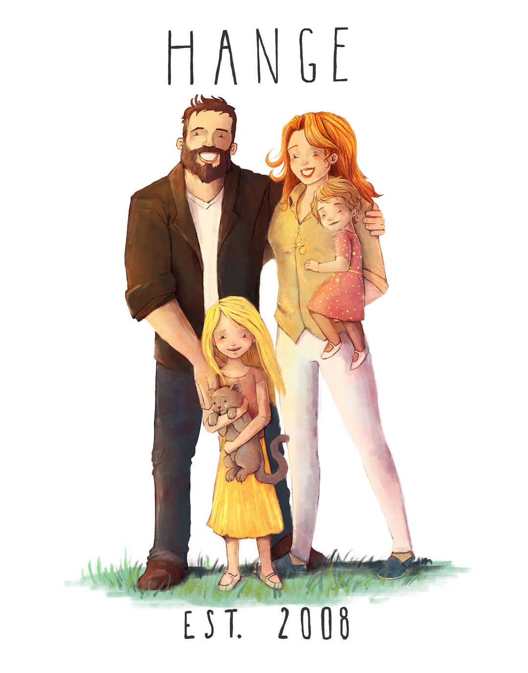 Custom Family Portrait: Comic Style Art Print, Personalized ...