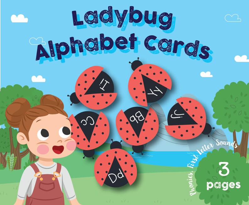 Alphabet Ladybug Letters Game Preschool Kindergarten | Etsy