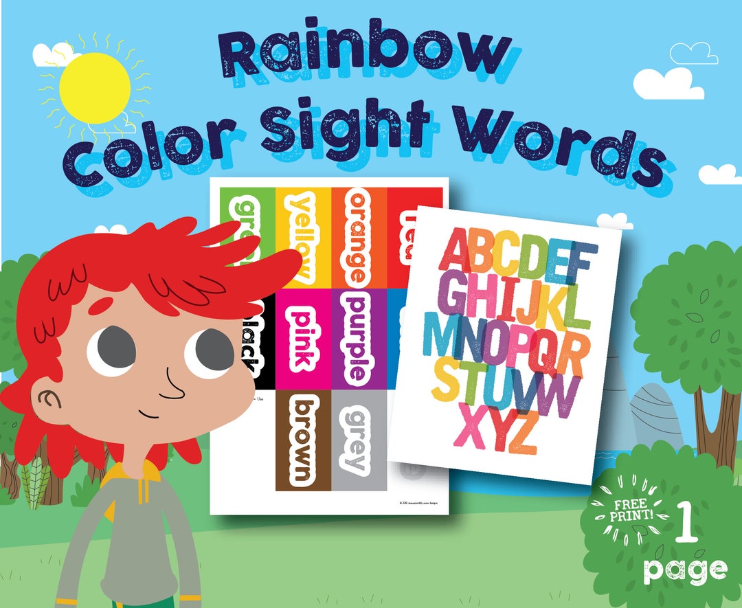 Color Sight Words, Preschool - Kindergarten Learning Aid AND A FREE ...