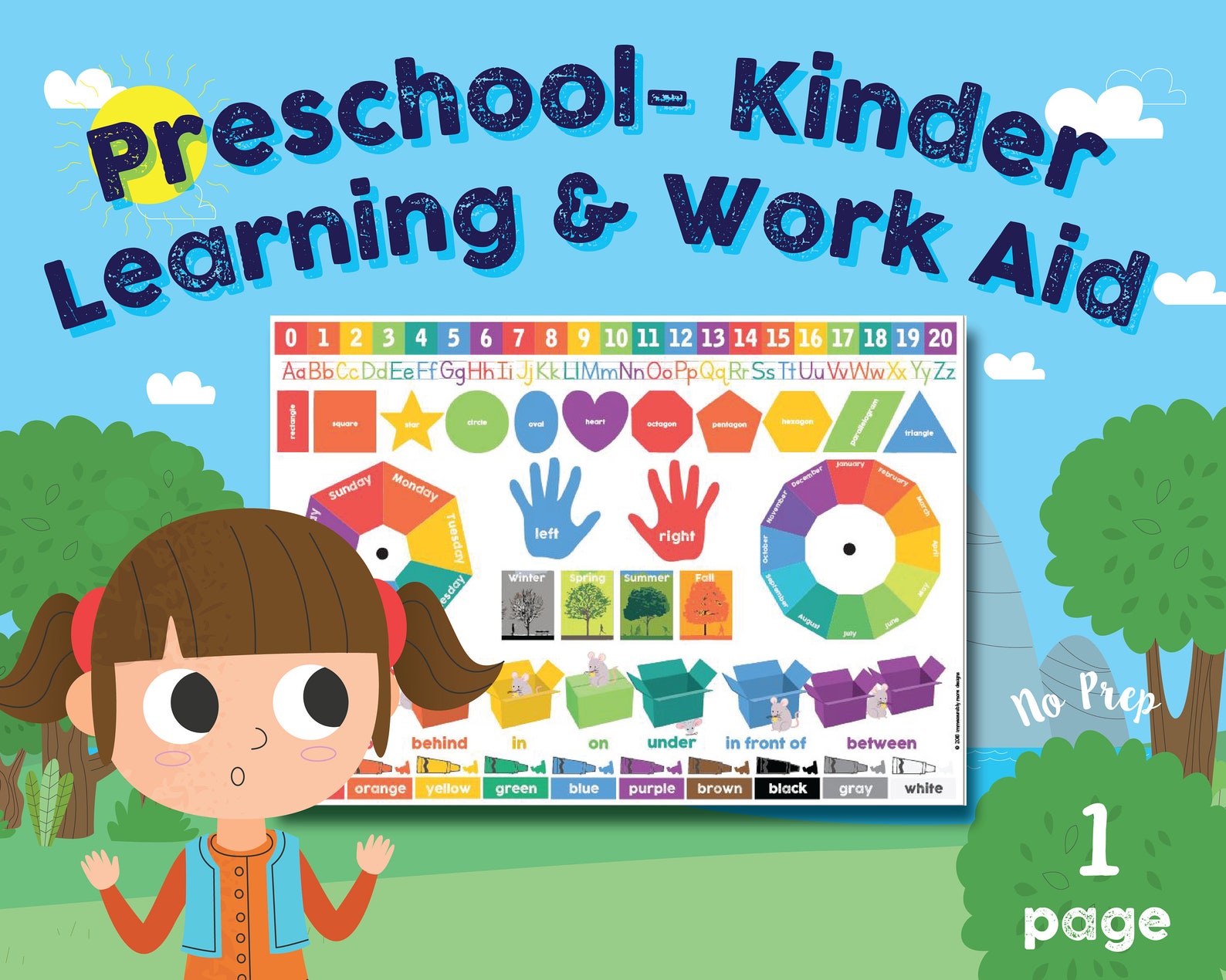 Preschool Kindergarten Learning Aid Preschool Cheat Sheet - Etsy