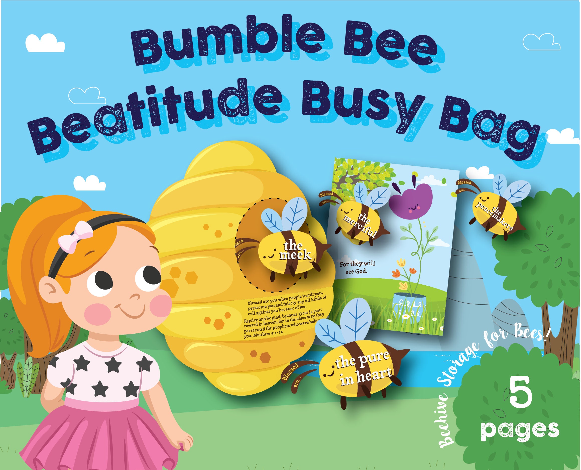 Bumble Bee Beatitude Busy Bag, Preschool, Kindergarten Classroom, Home ...