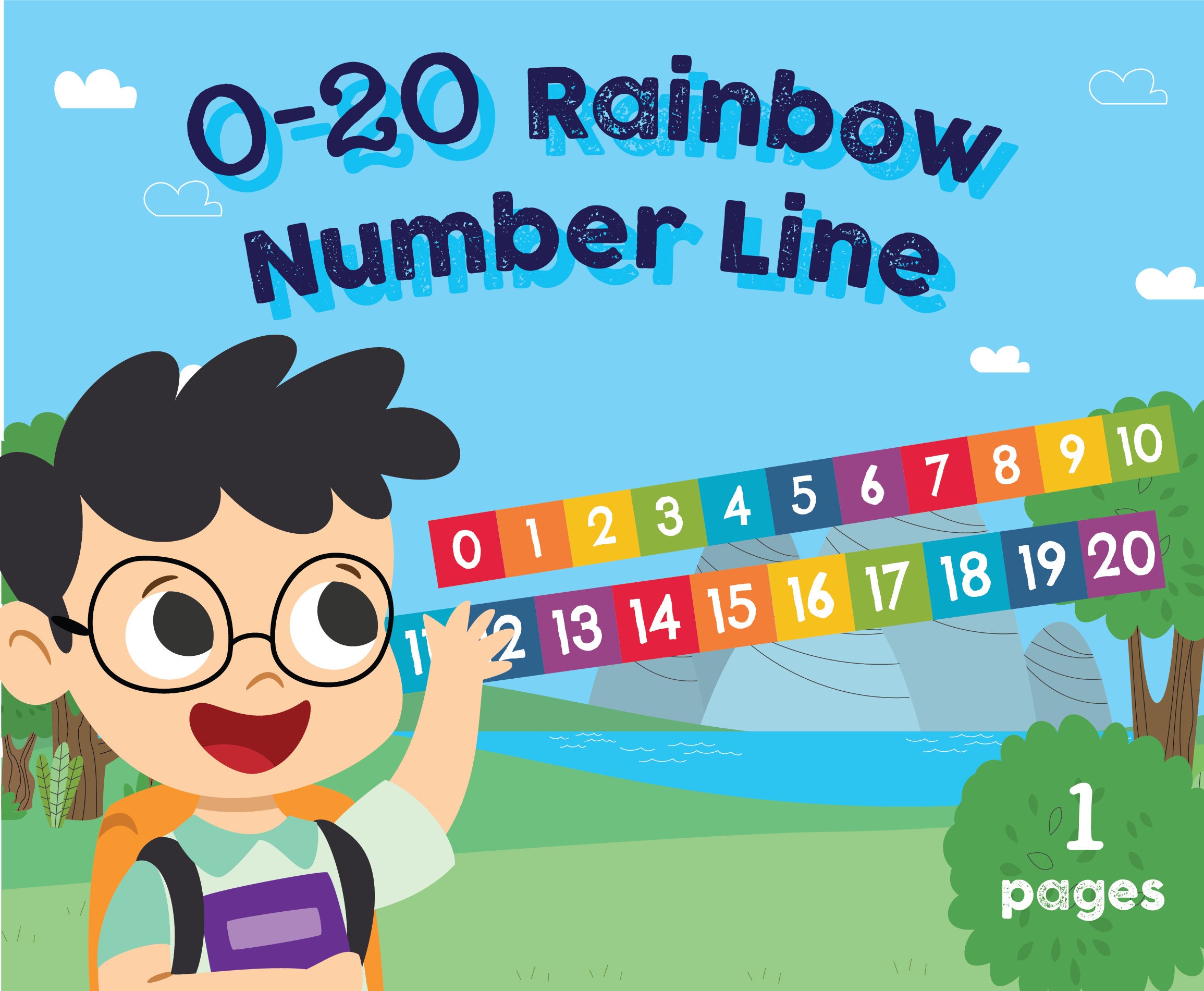 Numbers 0-20 Rainbow Number Line Preschool Kindergarten - Etsy Canada