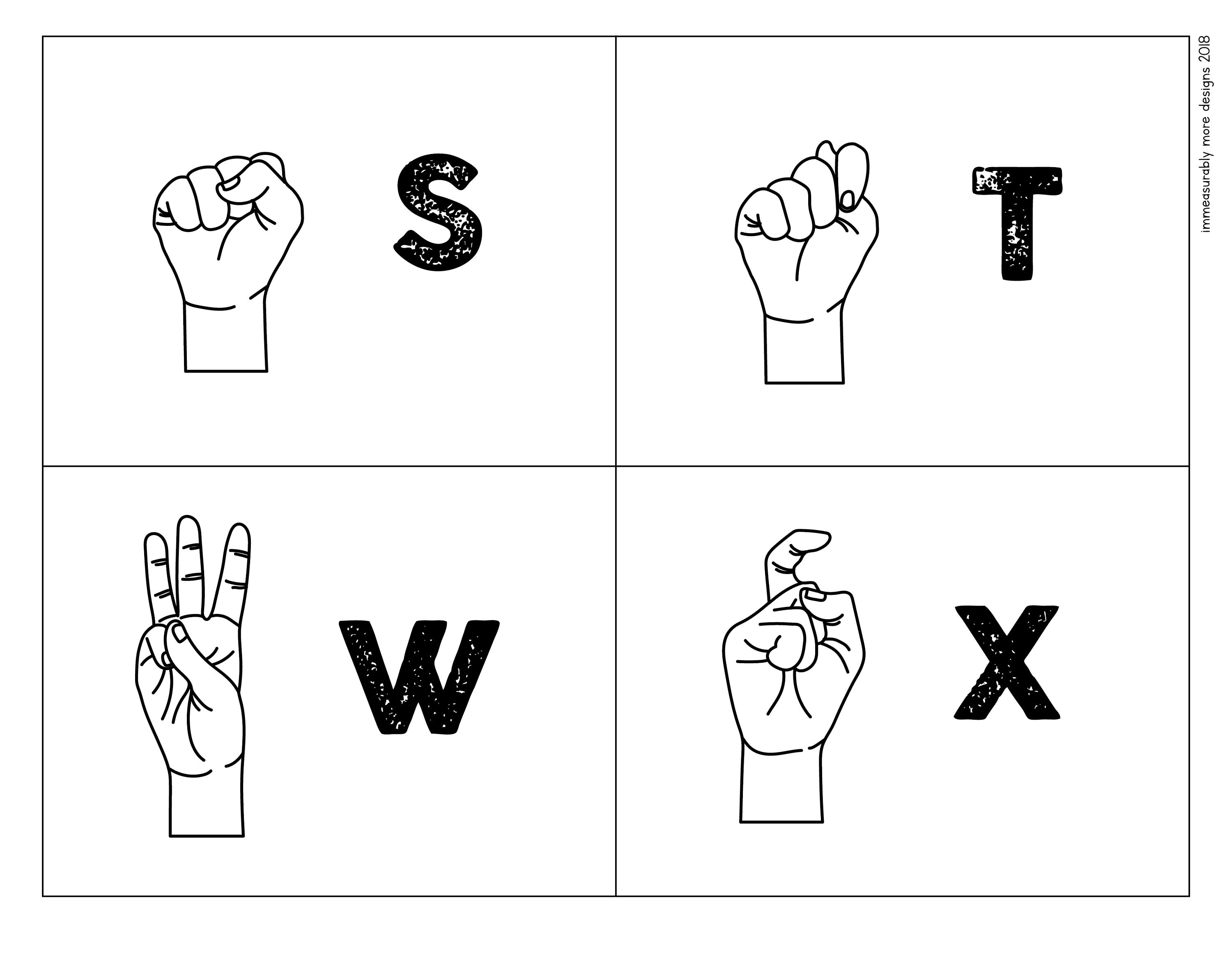 ABC Sign Language Flash Cards, Letter and A4 Size - Etsy