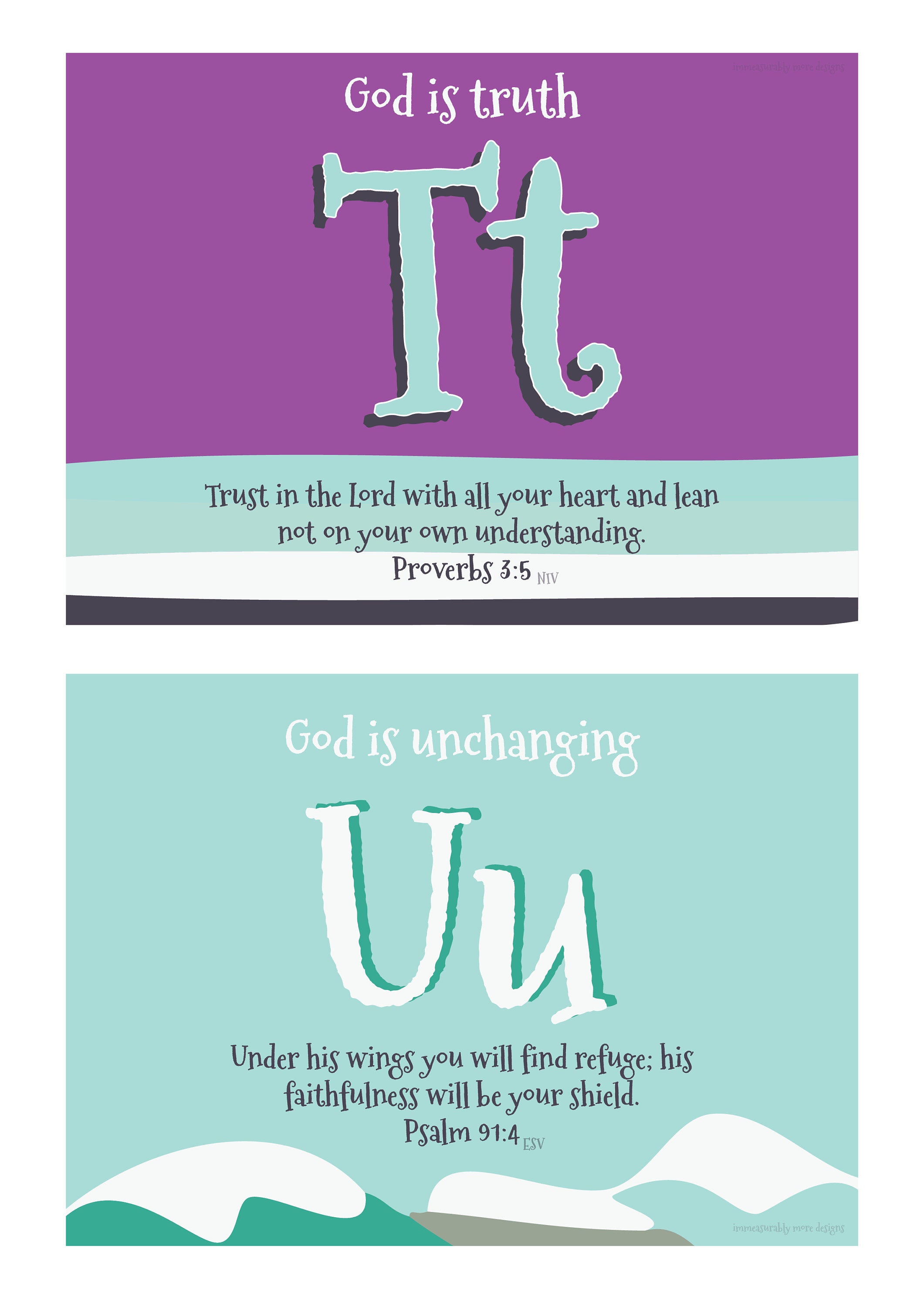 ABC Memory Verse Cards 5x7 Inches Characteristics of God 27 - Etsy ...