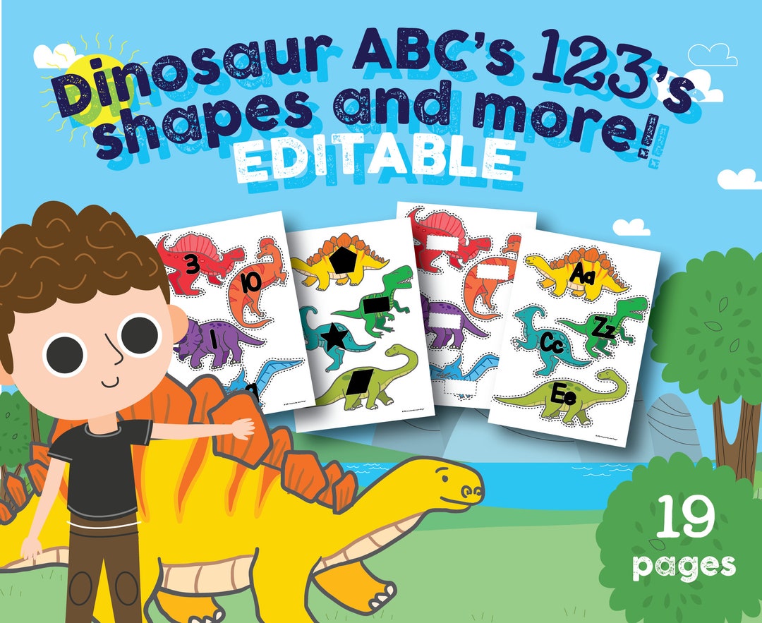 Dinosaur Alphabet, Numbers 1-20, Shapes, Dino Game, Preschool ...