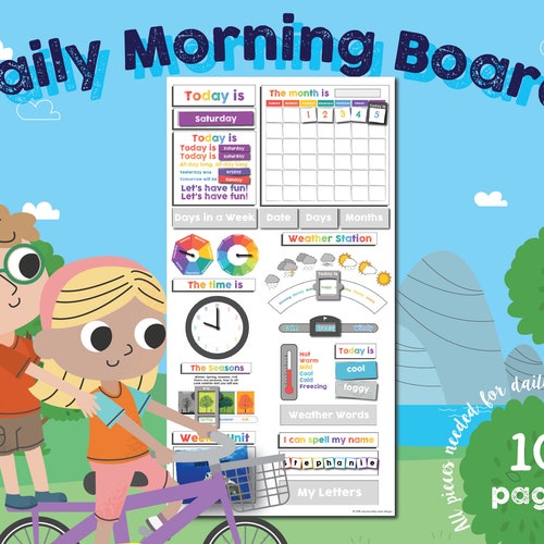 Daily Morning Circle Time Board EDITABLE Pre/kinder - Etsy