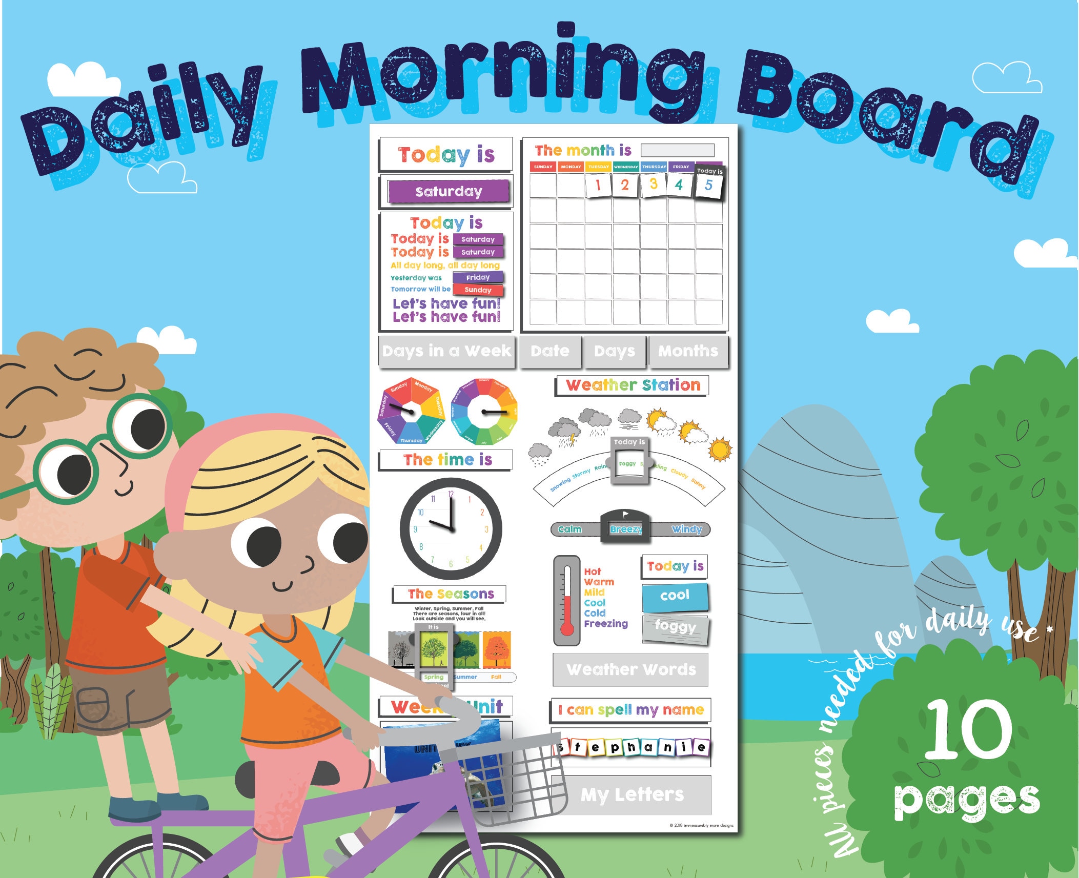 Daily Morning Circle Time Board, EDITABLE, Pre/kinder, Homeschool ...