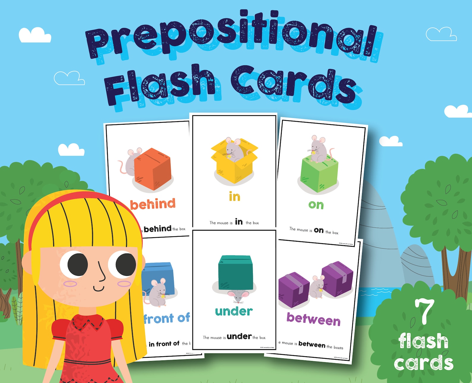 Prepositional Flash Cards, Preschool, Kindergarten Classroom, Home ...