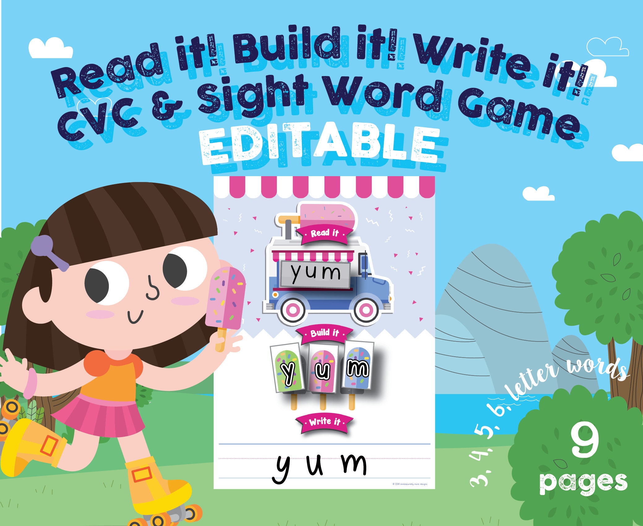 Ice Cream Read It! Build It! Write It! CVC, Cvce & Sight Word Game ...