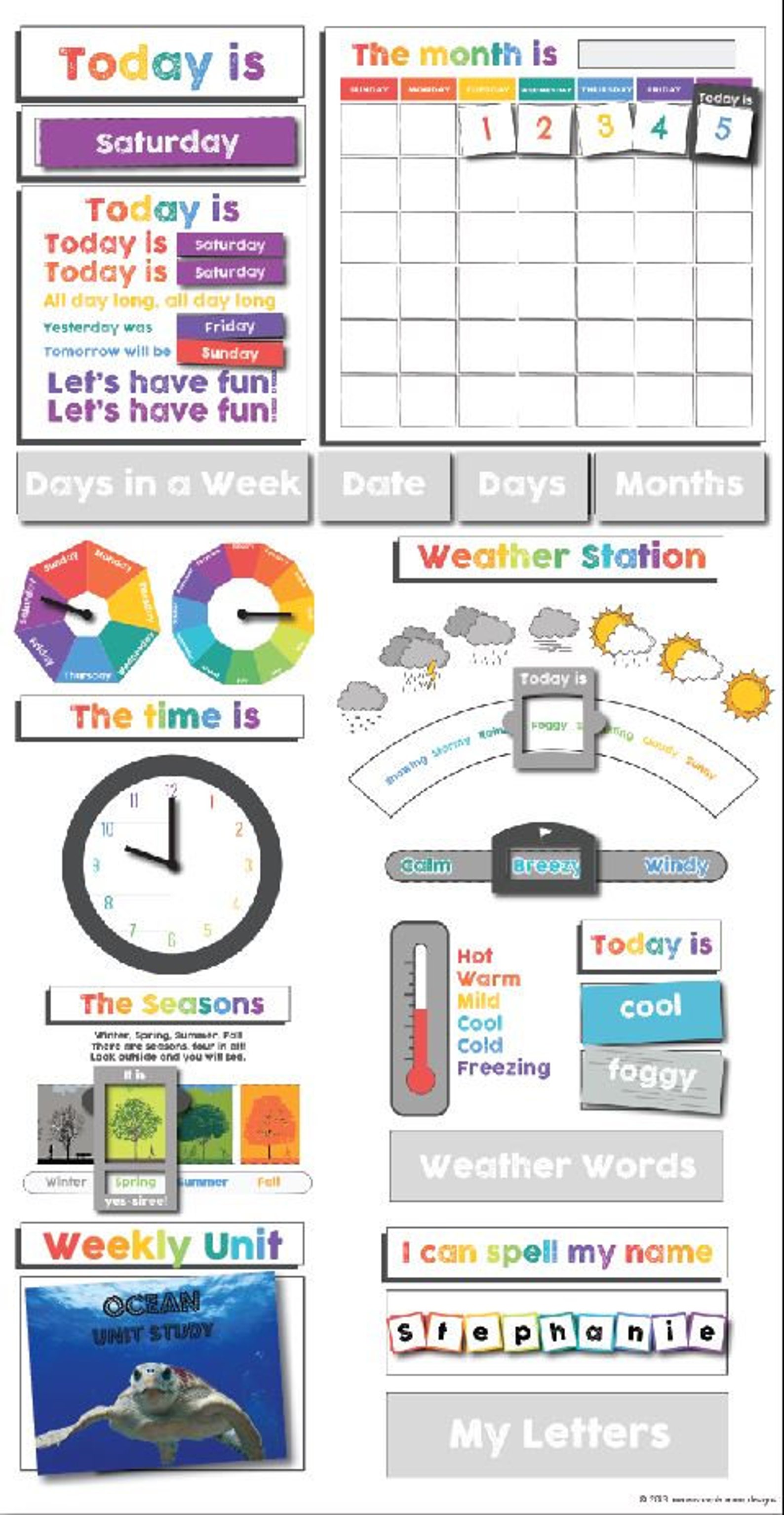 Daily Morning Circle Time Board, EDITABLE, Pre/kinder, Homeschool ...