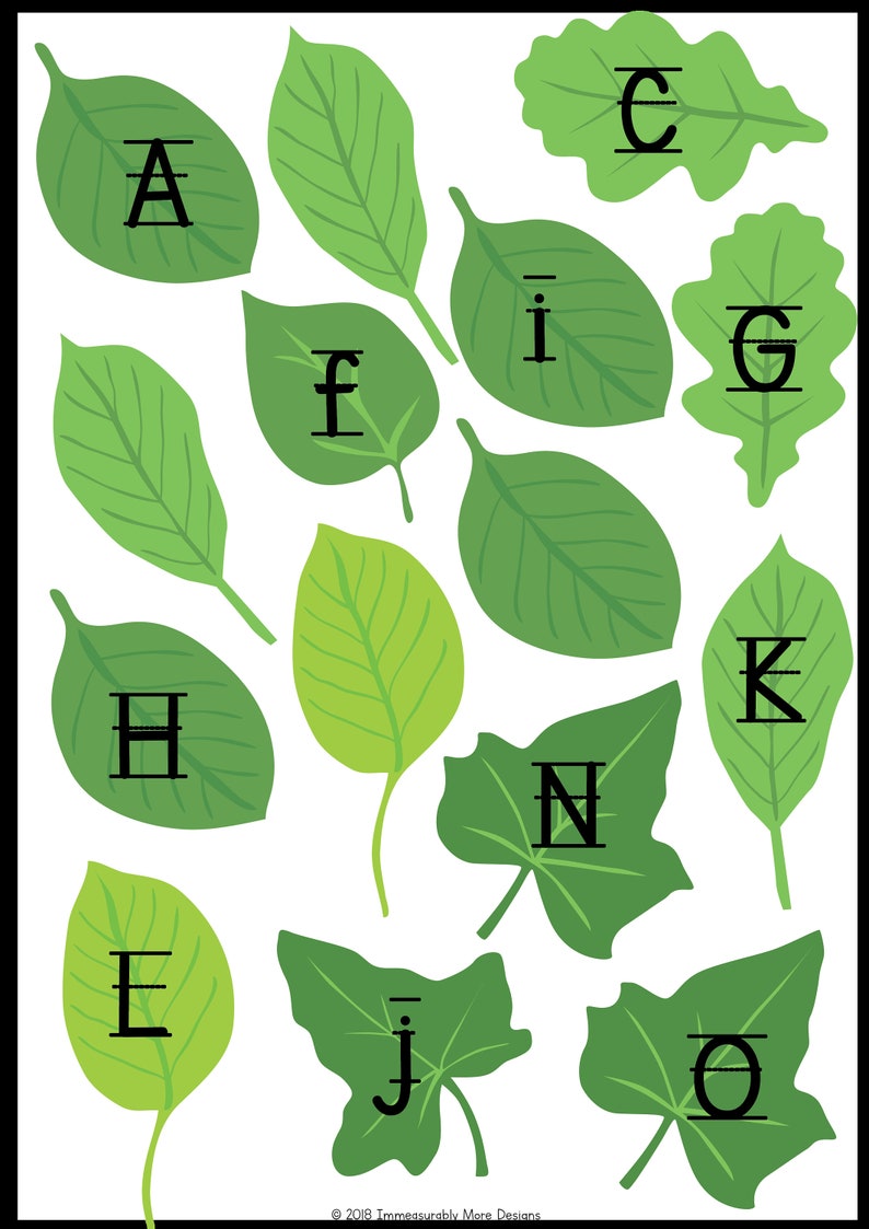 Alphabet, Leafy Letters Game, Preschool, Kindergarten Classroom, Home ...