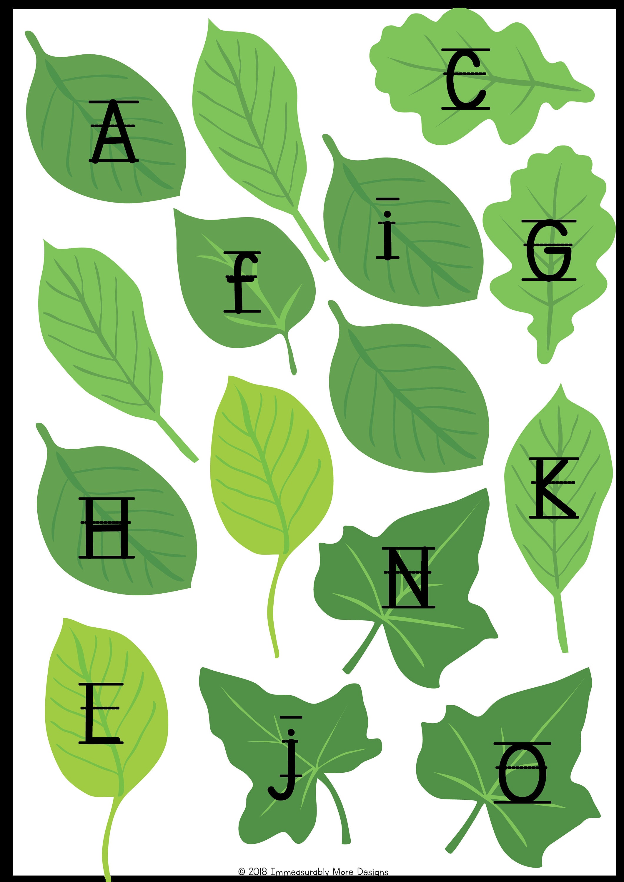 Alphabet, Leafy Letters Game, Preschool, Kindergarten Classroom, Home ...