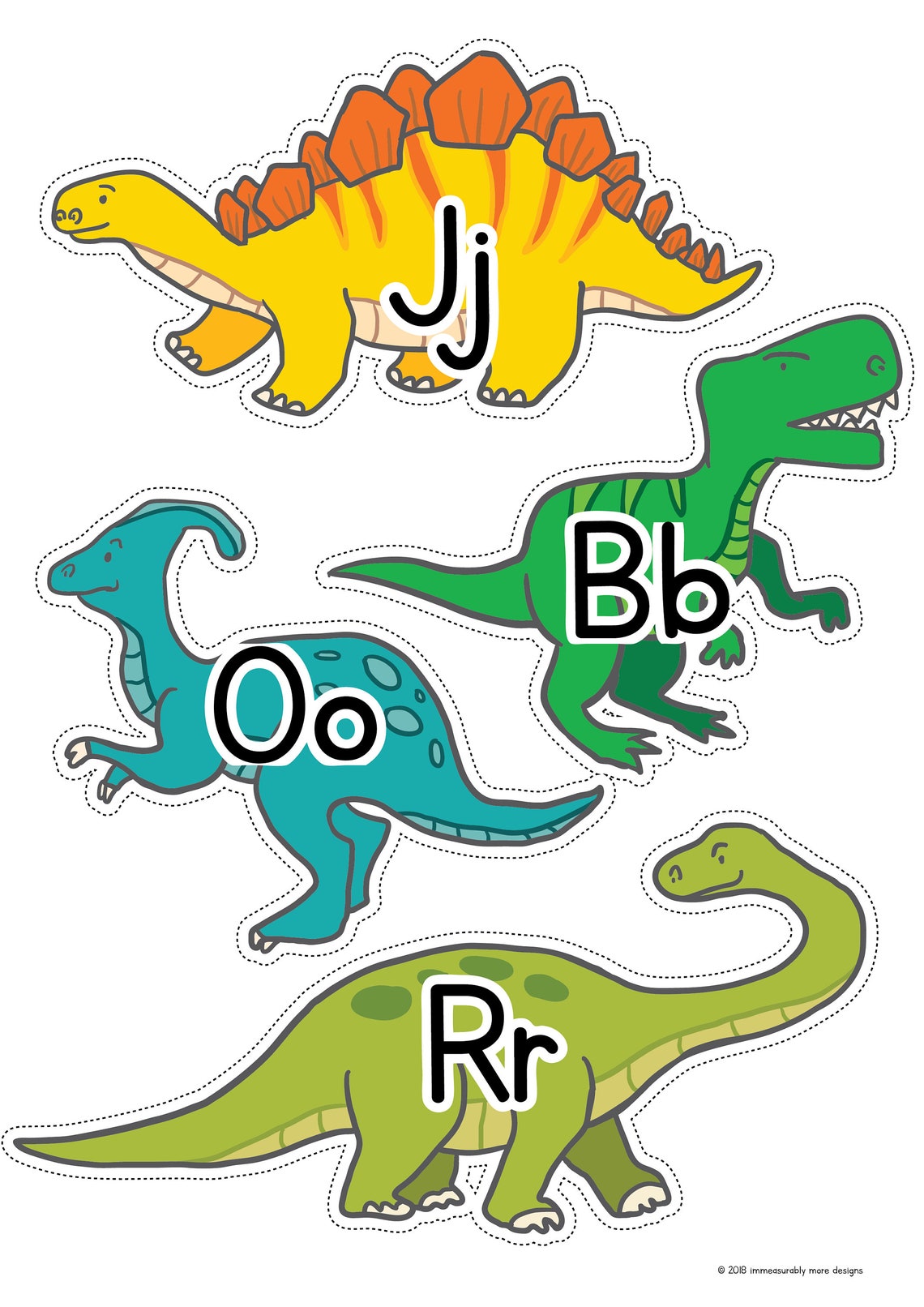 Dinosaur Alphabet Numbers 1-20 Shapes Dino Game Preschool - Etsy Ireland