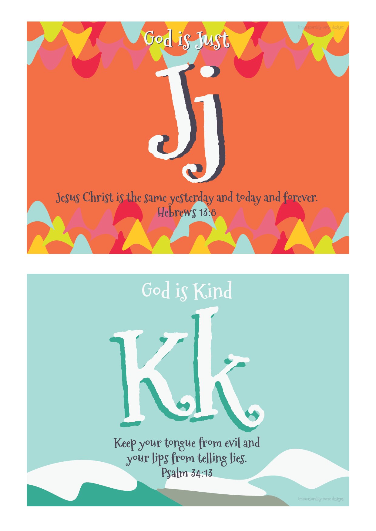 ABC Memory Verse Cards 5x7 Inches Characteristics of God 27 - Etsy ...