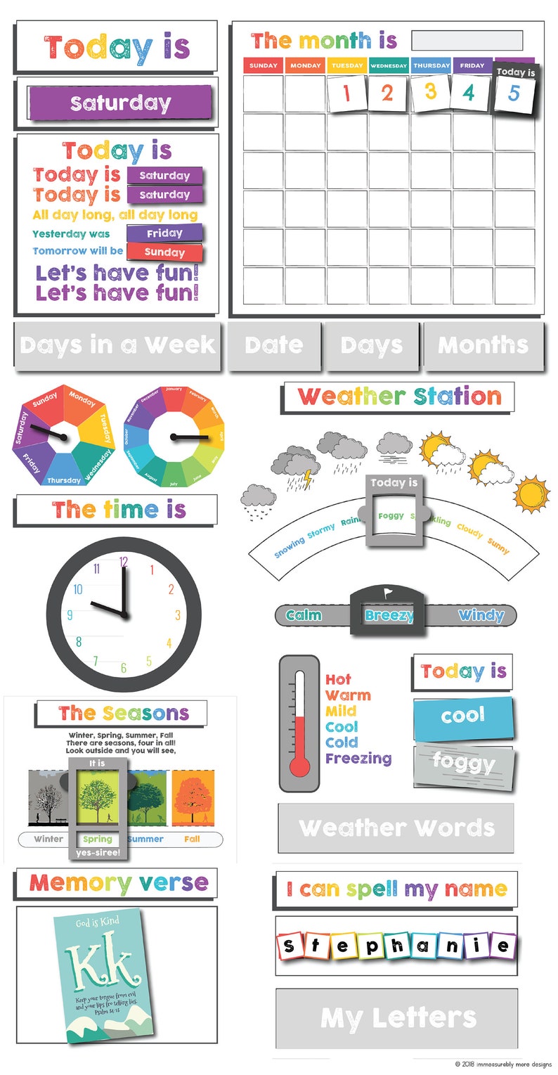 Daily Morning Circle Time Board, EDITABLE, Pre/kinder, Homeschool ...