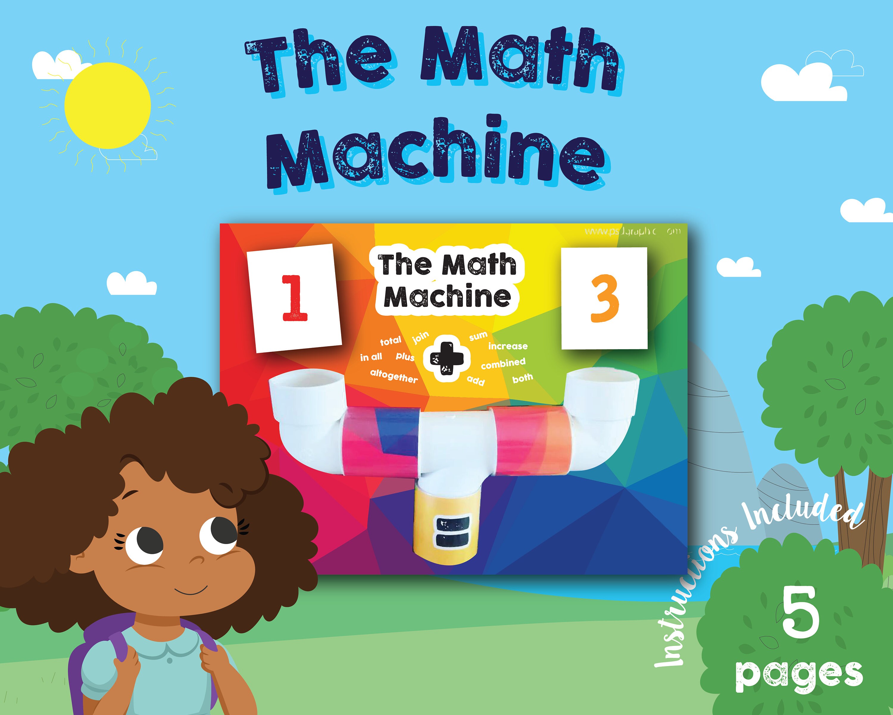 Colorful Math Machine Printable Materials, Preschool, Kindergarten ...