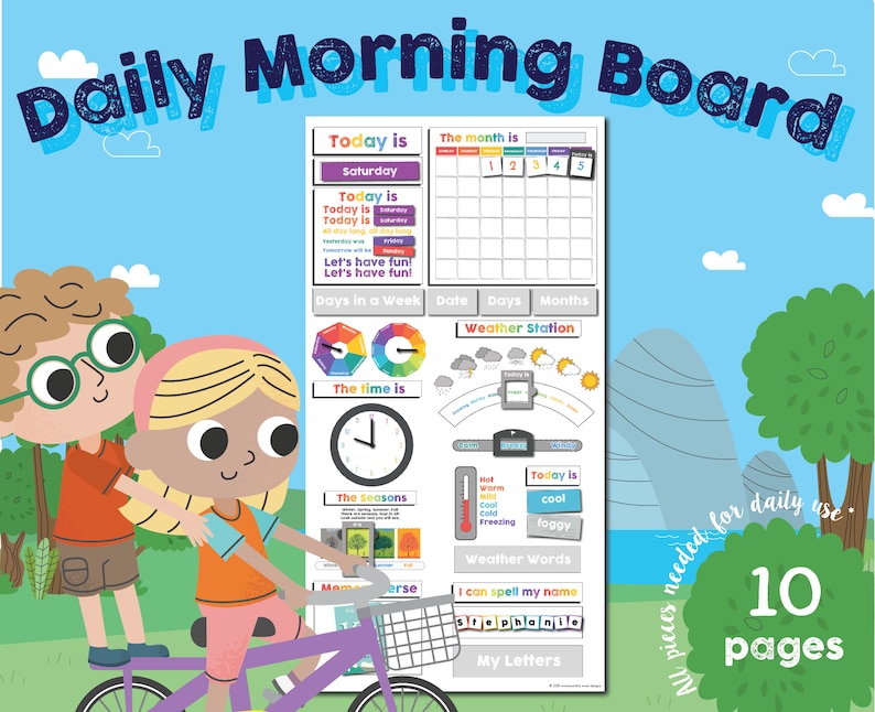 Daily Morning Circle Time Board, EDITABLE, Pre/kinder, Homeschool ...
