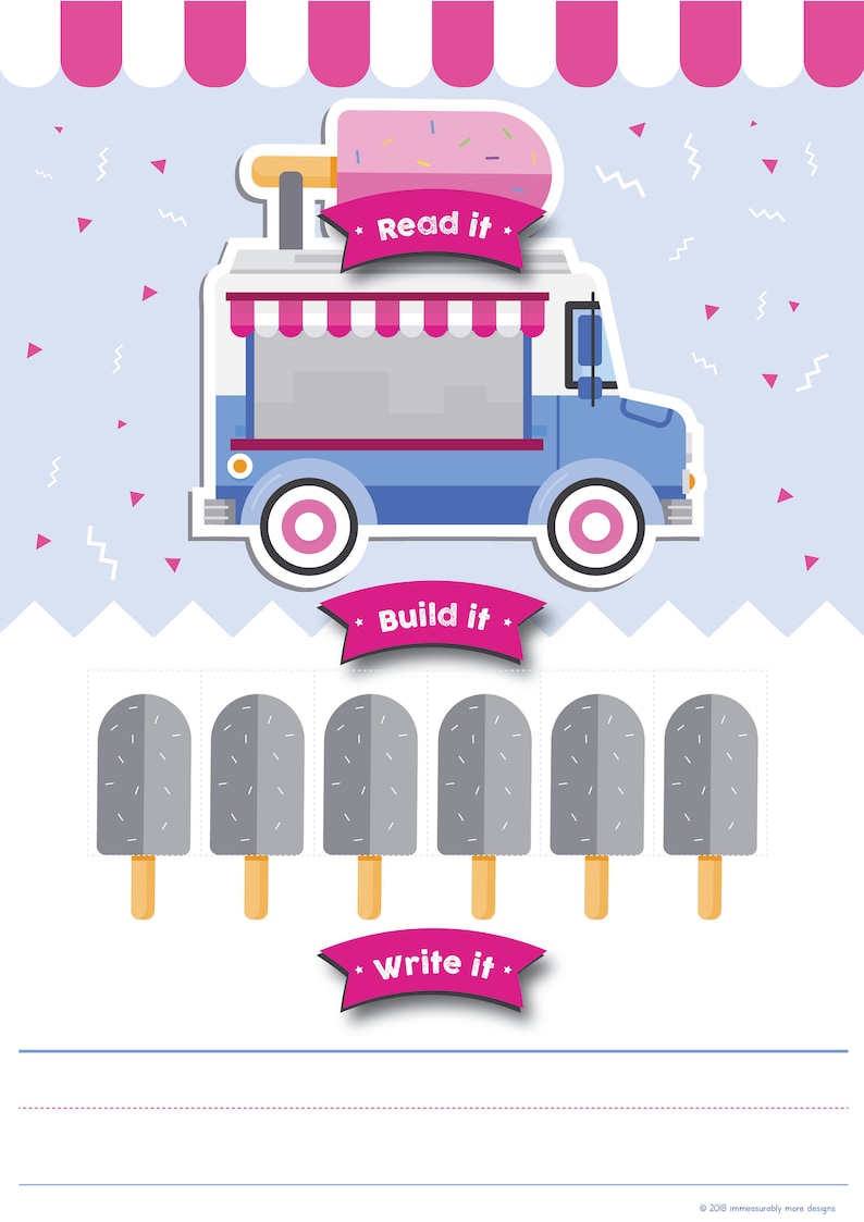 Ice Cream Read It! Build It! Write It! CVC, Cvce & Sight Word Game ...
