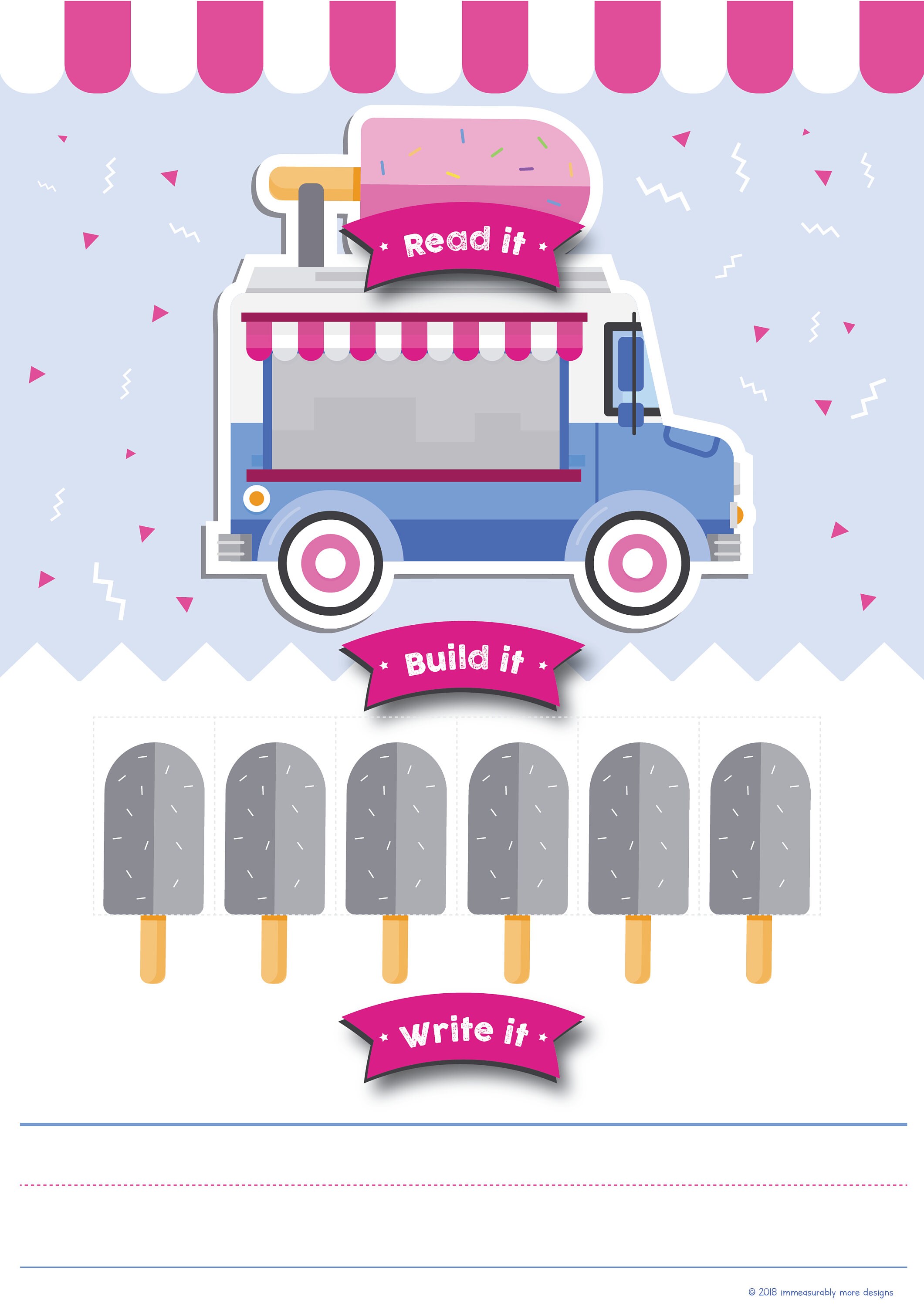 Ice Cream Read It! Build It! Write It! CVC, Cvce & Sight Word Game ...