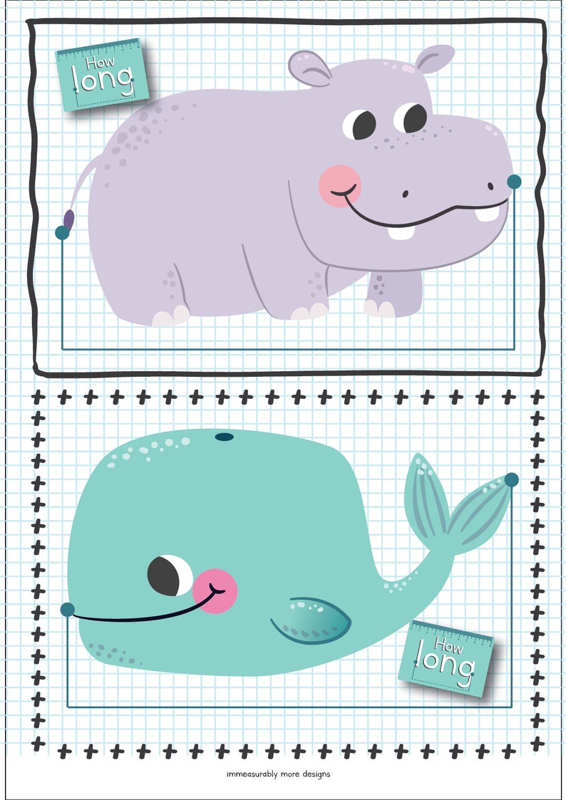 Measure the Animal Cards Set of 50 cards and 3 rulers19 | Etsy