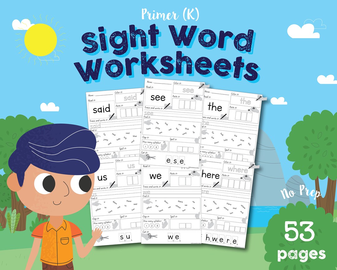 Dolch & Fry Combined Sight Word Worksheets (primer Edition) No Prep ...