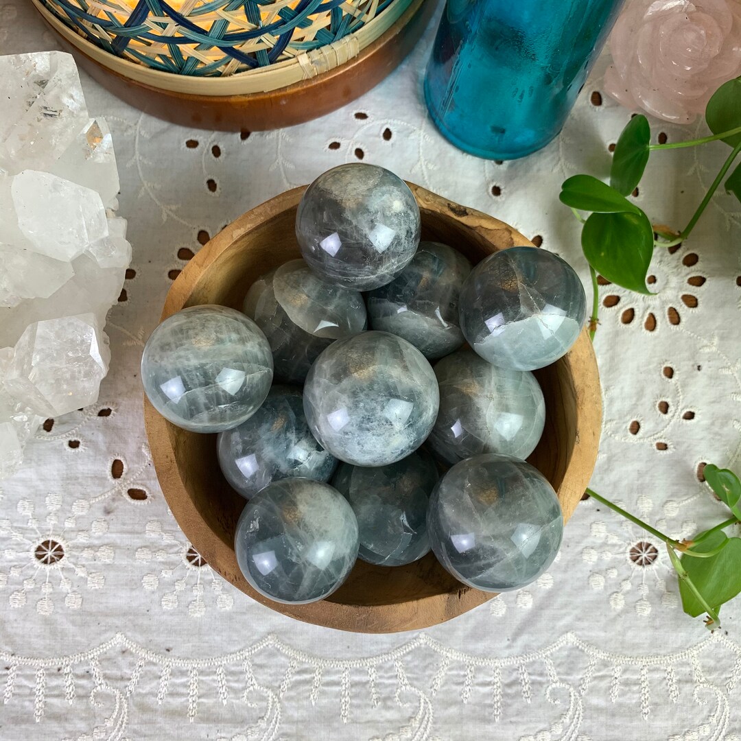 One Aquamarine Crystal Sphere Chosen at Random - You Choose the Size ...