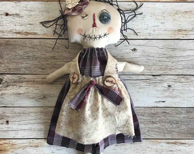 Rag Doll, Matilda the Rag Doll, Art Doll, Scrappy Doll, Upcycled Doll ...