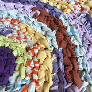 Handmade Rag Rug, Round Rug, Farmhouse Rug, Cabin Rug, Crocheted Rag ...