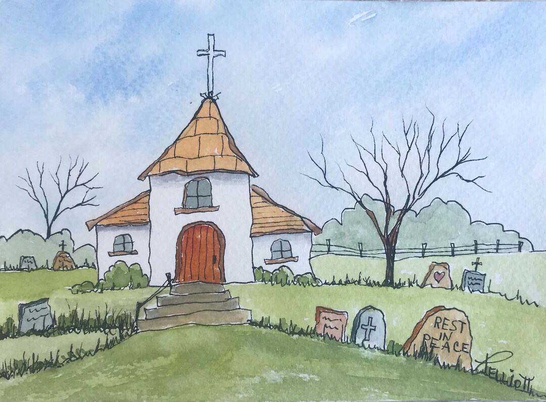 Original Watercolor Painting Line and Wash Painting 5x7 - Etsy