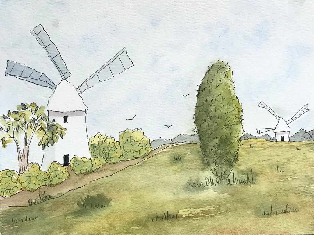 Original Watercolor Painting Line and Wash Painting 6x8 - Etsy