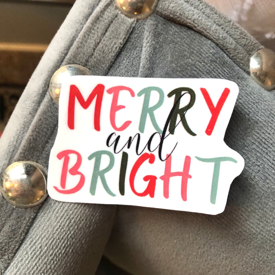 Merry and Bright Sticker Christmas Sticker Holiday - Etsy